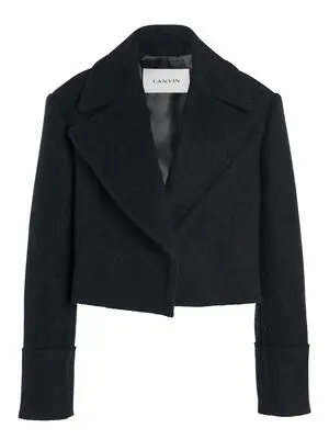 LANVIN Cropped Wool Pea Coat