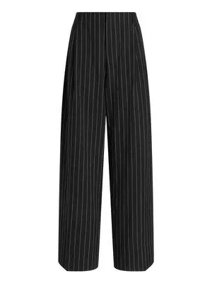 Dolce & Gabbana Pinstripe Trousers In Virgin Wool And Linen - Multicolor