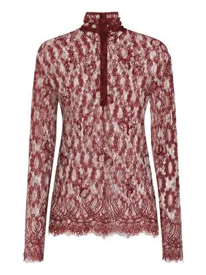 Dolce & Gabbana Chantilly Lace Top - Bordeaux