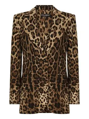 Dolce & Gabbana Leopard-print Wool Turlington Jacket - Animal Print
