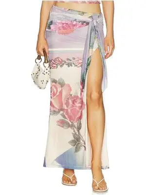 TIGER MIST Floral Maxi Skirt With Knot Detail - Multi