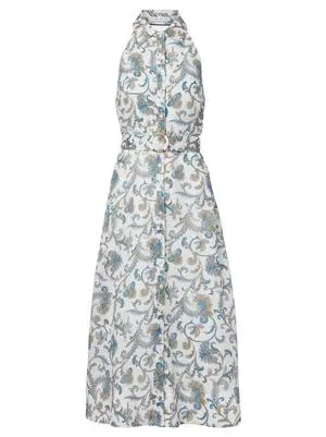 Veronica Beard Mackey Paisley Ramie Midi Dress - Multicoloured