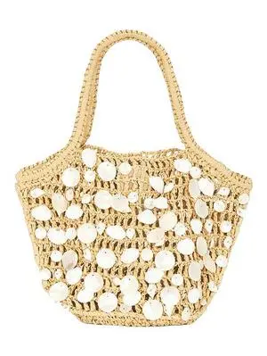 L*Space Alba Raffia Bag With Seashell Embellishment - Cream
