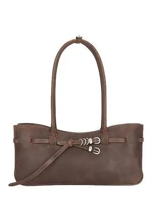 MARGESHERWOOD Grandma Used Shoulder Bag - Washed Brown Pull-up