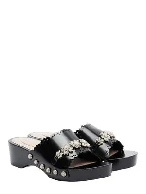 SIMONE ROCHA Embellished Leather Clogs
