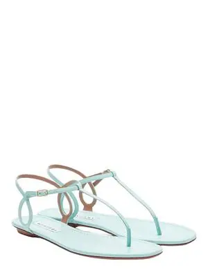AQUAZZURA Almost Bare Leather Thong Sandals - Blue