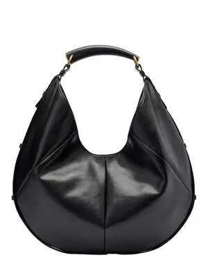 Saint Laurent Mombasa Large Leather Shoulder Bag - Black