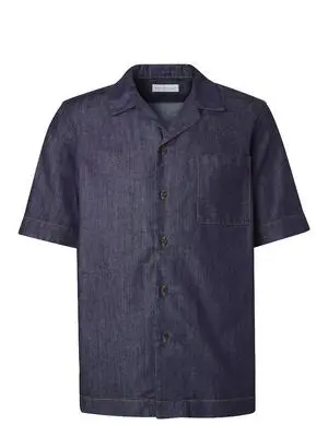 Dries Van Noten Cotton Denim Bowling Shirt - Blue