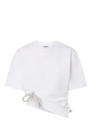 AREA Embellished Cotton Jersey T-shirt - White