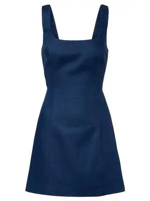 SIR. Linen Mini Dress - Blue