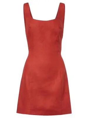 SIR. Linen Mini Dress - Red