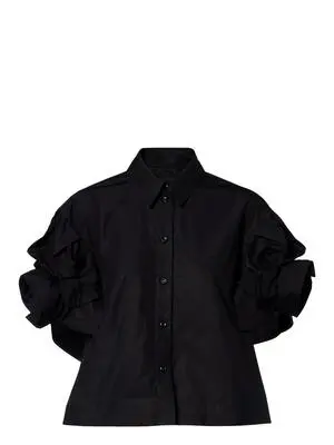 Simone Rocha Puff-sleeve Cotton Shirt - Black