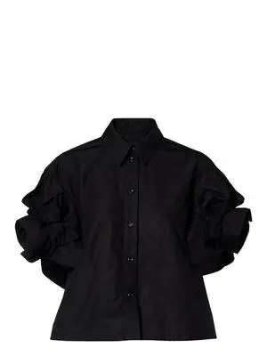 Simone Rocha Puff-sleeve Cotton Shirt - Black