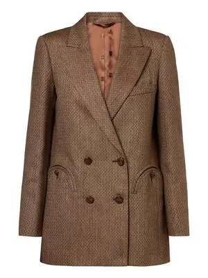BLAZÉ MILANO Amel Everyday Silk And Wool Blazer - Brown