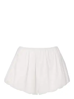 Posse Aurelia Cotton Poplin Shorts - White