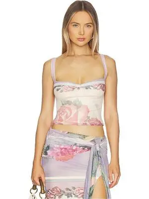 TIGER MIST Raffie Corset Top - Printed Mesh