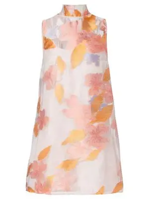 Staud Albee Floral Organza Mini Dress - Multicoloured