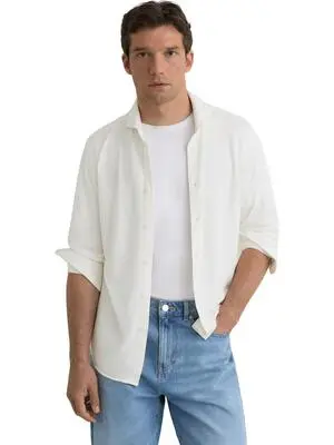 REISS Davaro Stretch-modal Cutaway-collar Shirt Regular-fit - White