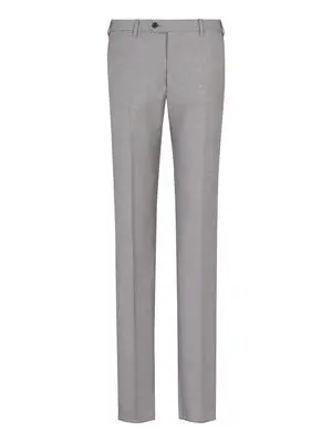 Giorgio Armani Flat-front Virgin Wool Trousers - Grey