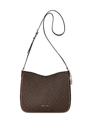 Michael Kors Nayla Medium Signature Logo Messenger Bag - Brown