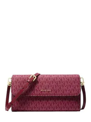 Michael Kors Jet Set Small Signature Logo Convertible Crossbody Bag - Red