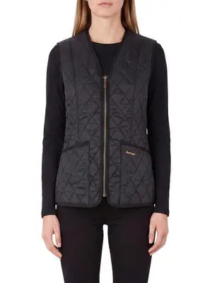 Barbour Barbour Betty Quilted Recycled Nylon Gilet With V-Neck Black