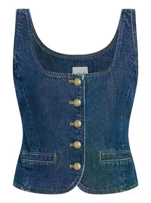 Cinq À Sept Rowena Denim Top - Blue
