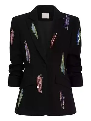 Cinq À Sept Paillette Whirl Cheyenne Embellished Blazer - Black