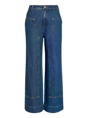 Cinq À Sept Ryker Paneled Wide Leg Jeans Blue