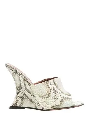 Paris Texas Nina Snake-effect Sandals - Neutrals