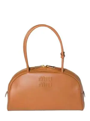 Miu Miu Beau Embossed Leather Bag - Brown