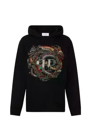 Philipp Plein Dragon-graphic Fleece Hoodie - Black