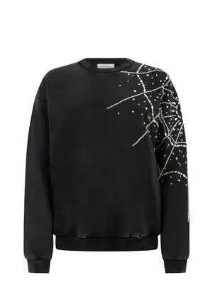 Philipp Plein Spiderweb Strass Sweatshirt - Black