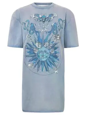 Philipp Plein Open-back Butterfly-motif Mini Dress - Blue