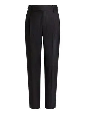 Dolce & Gabbana Pinstripe Wool Trousers - Black