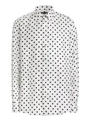 Dolce & Gabbana Long-sleeve Polka-dot Shirt - White