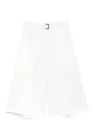 Sacai Belted Pleated Shorts - Neutrals