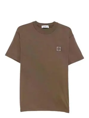 Stone Island Logo-patch T-shirt - Brown