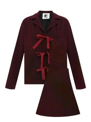 Sleeper Stardust Bows Lounge Suit - Red