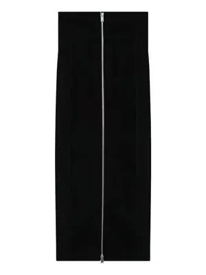 Erika Cavallini Long Skirt With Zip Fastening - Black