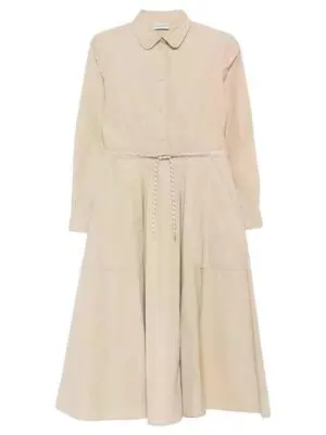 Moncler Technical Drawstring Shirt Dress - Neutrals