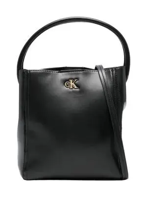 Calvin Klein Logo Bucket Tote Bag - Black