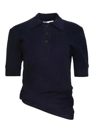 Victoria Beckham Twist-detail Polo Top - Blue