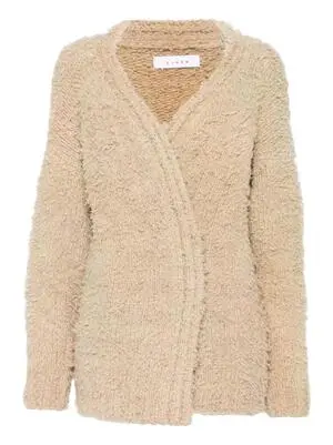 LISKA V-neck Long-sleeve Cardigan - Neutrals