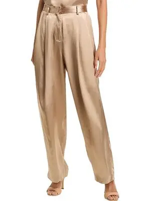 Fabiana Filippi Satin Pleated Pants - Acero