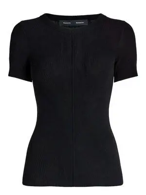 Proenza Schouler Ribbed Knit T-shirt - Black