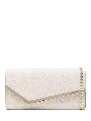 JIMMY CHOO Emmie Glitter Clutch - Neutrals