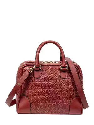 Loewe Amazona Embossed Leather Handbag - Red