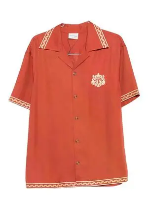Drole De Monsieur Brodée Danseurs Zigzag-trim Shirt - Orange