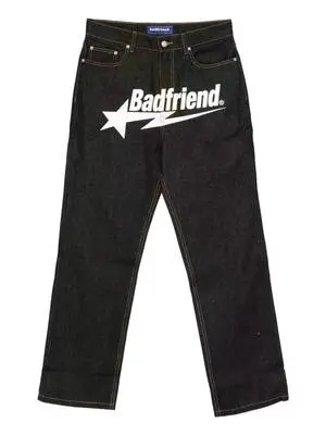 BADFRIEND Logo-graphic Denim Jeans - Black